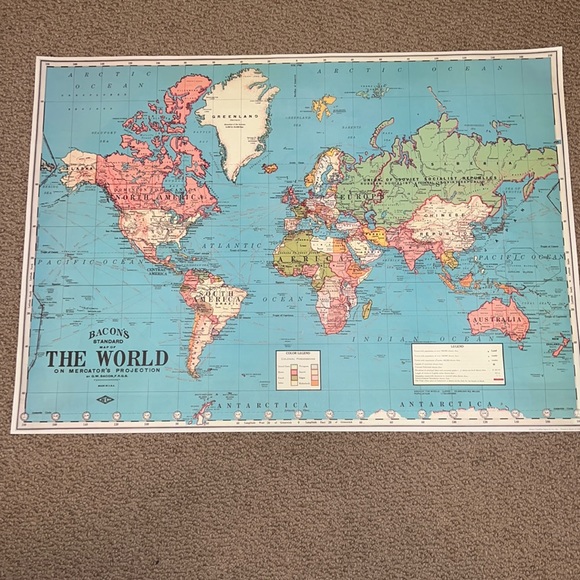 Wall Decor | Vintage Aesthetic World Map | Poshmark